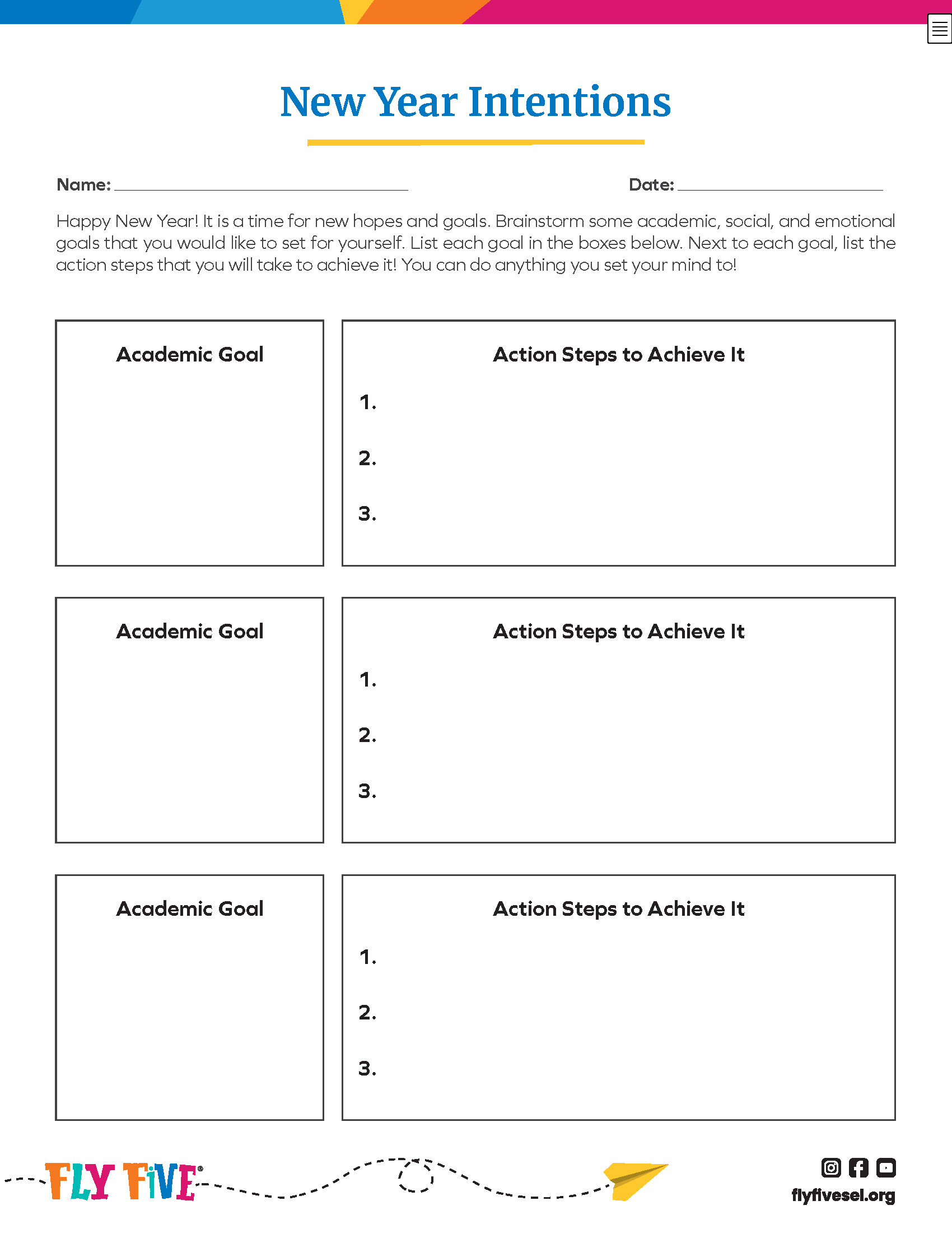 New Year Intentions - Fly Five