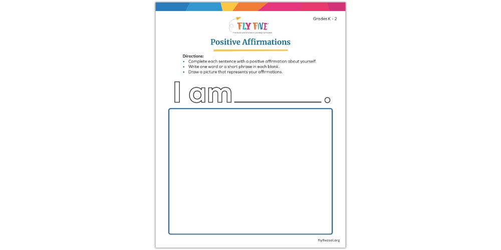 Positive Affirmations (Grades K-2) - Fly Five